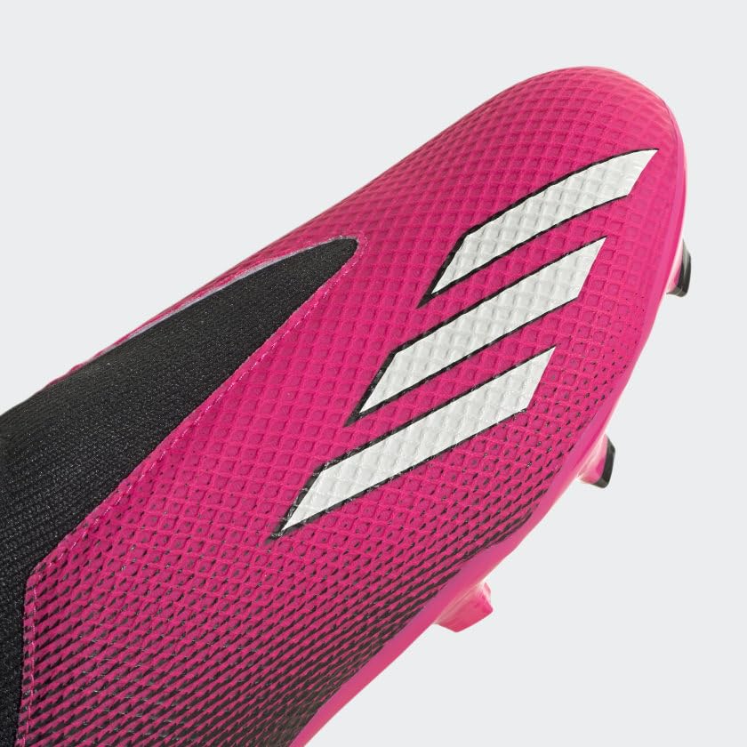 adidas X SPEEDPORTAL.3 Laceless Firm Ground Soccer Shoe, Team Shock Pink/Zero Metallic/Black, 2 US Unisex Little Kid