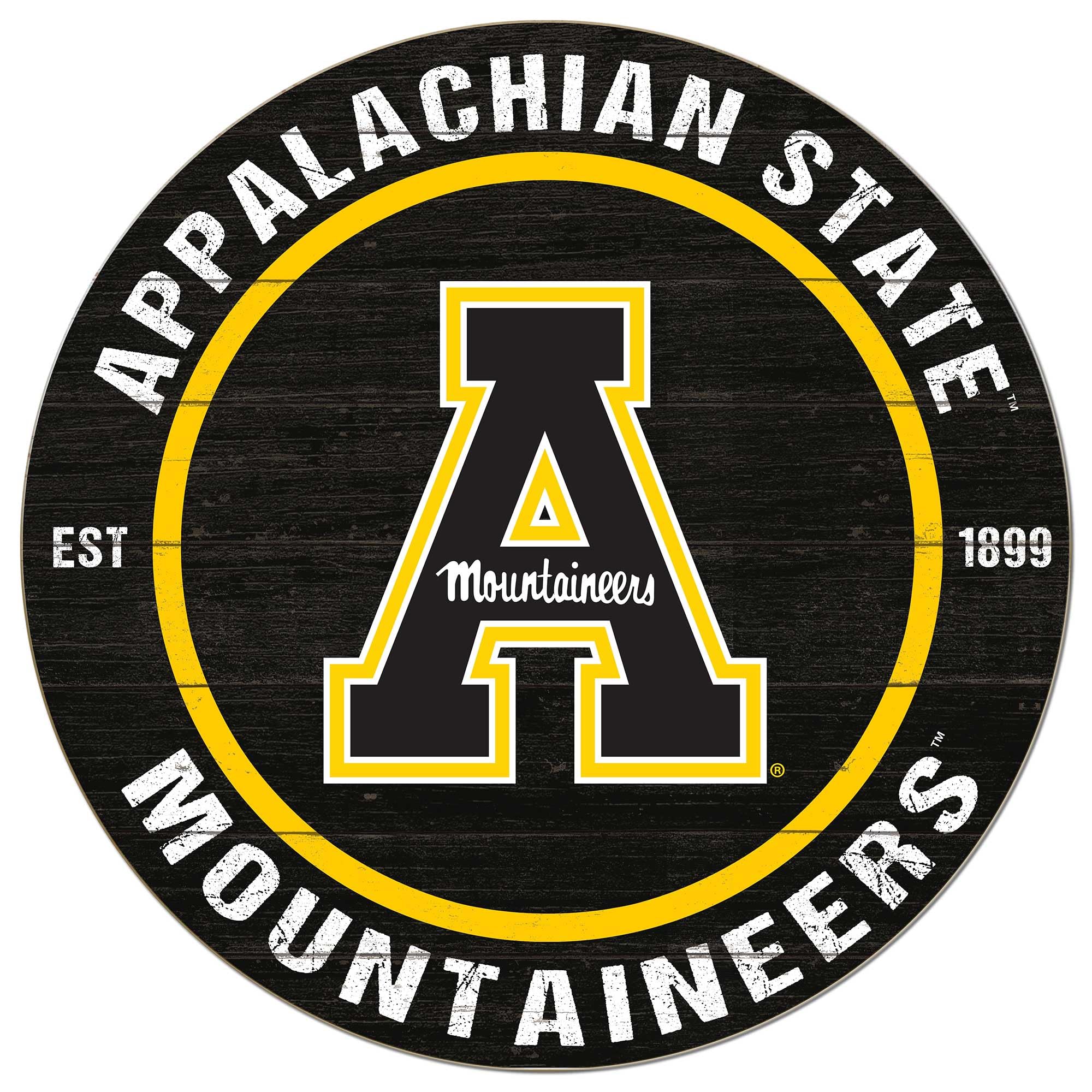 KH Sports Fan Appalachian State Mountaineers Colored Circle Sign, 20x20 Inches, Mountaineers Decor for Dorm Room, Bedroom, Fan Cave, Living Room; Display Your Team Spirit with This Unique Appalachian State Mountaineers Wall Art