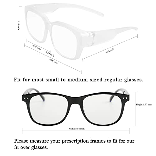 OPTOFENDY Fit over Blue Light Blocking Glasses, Large Anti Blue Light Glasses Fit over Prescription Glasses for Men Women