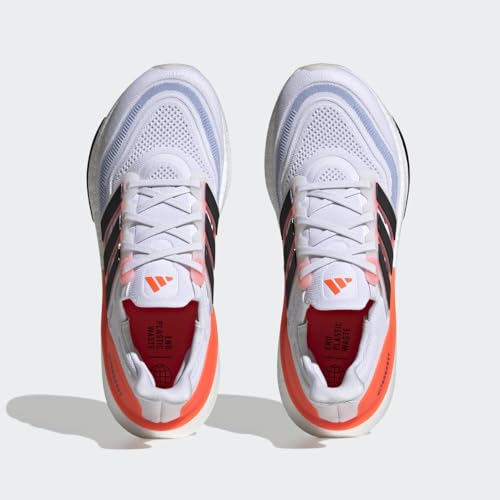 adidas Men’s Ultraboost Light Running Shoes (Ultraboost 23) Running Shoe, White/Black/Solar Red, 10.5 US Men
