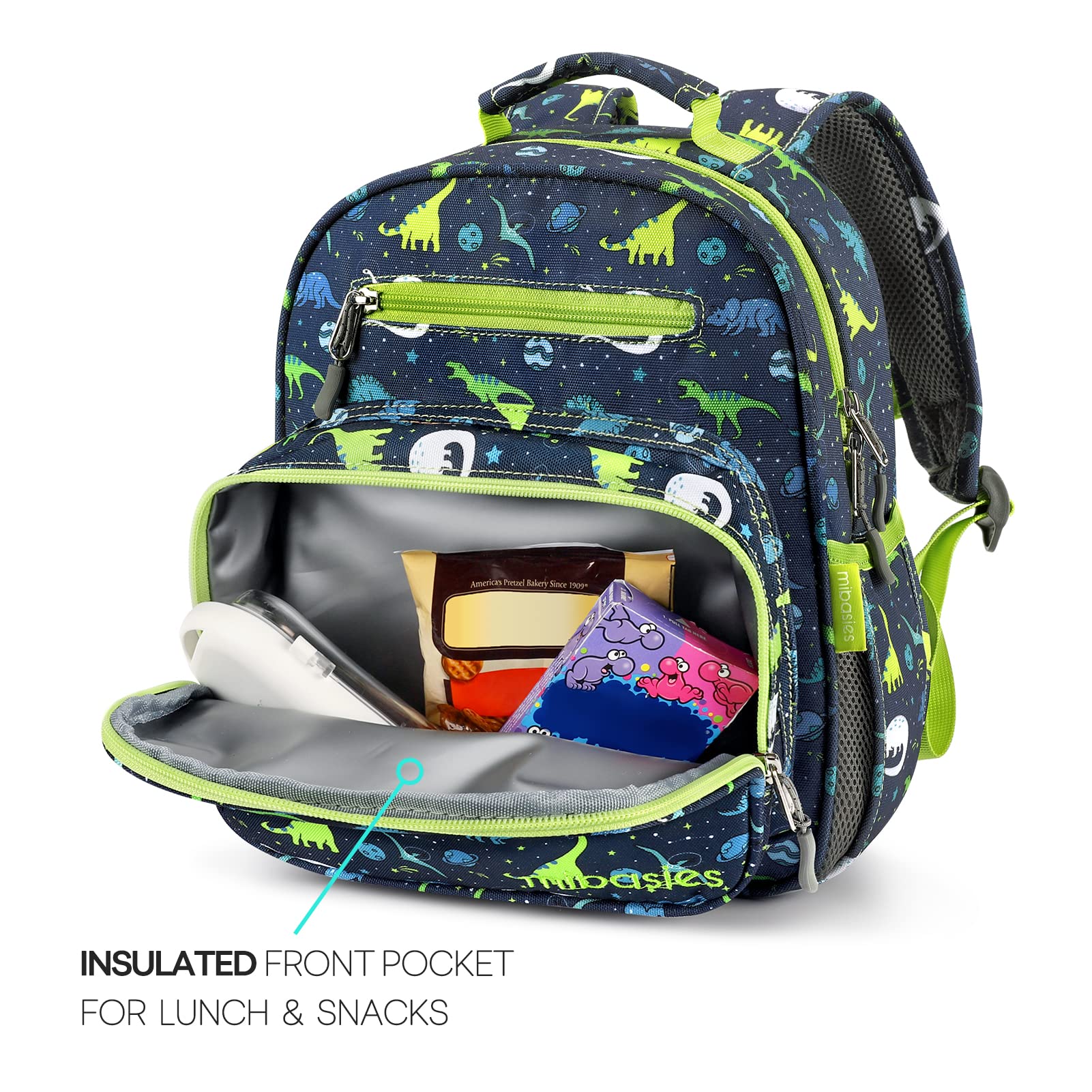 mibasies Toddler Backpack for Boys 2-4: Cute Kids Backpacks Boys - Preschool Kindergarten Backpack - Galaxy Dinosaur
