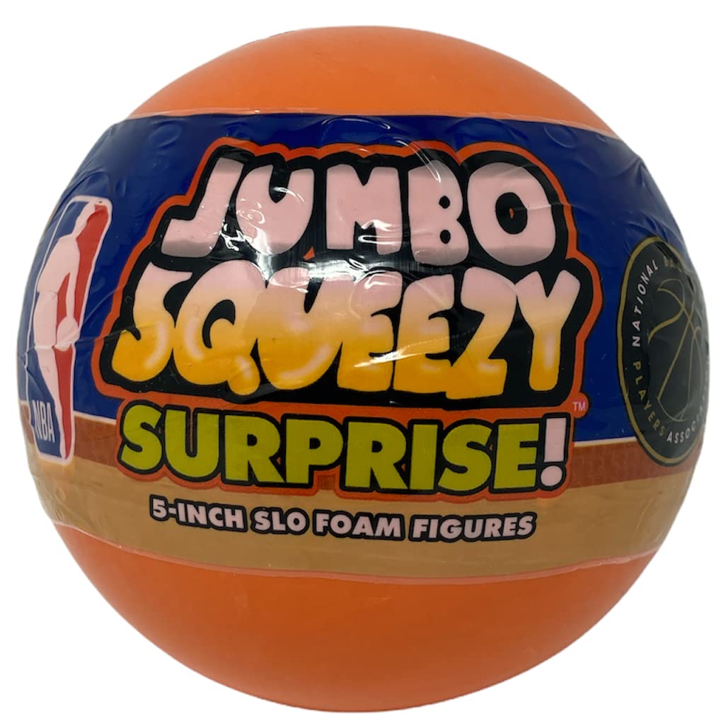 Party Animal Jumbo Squeezy Surprise! One (1) Giant Capsule SqueezyMates NBA Figure, Multi, 5'' Tall