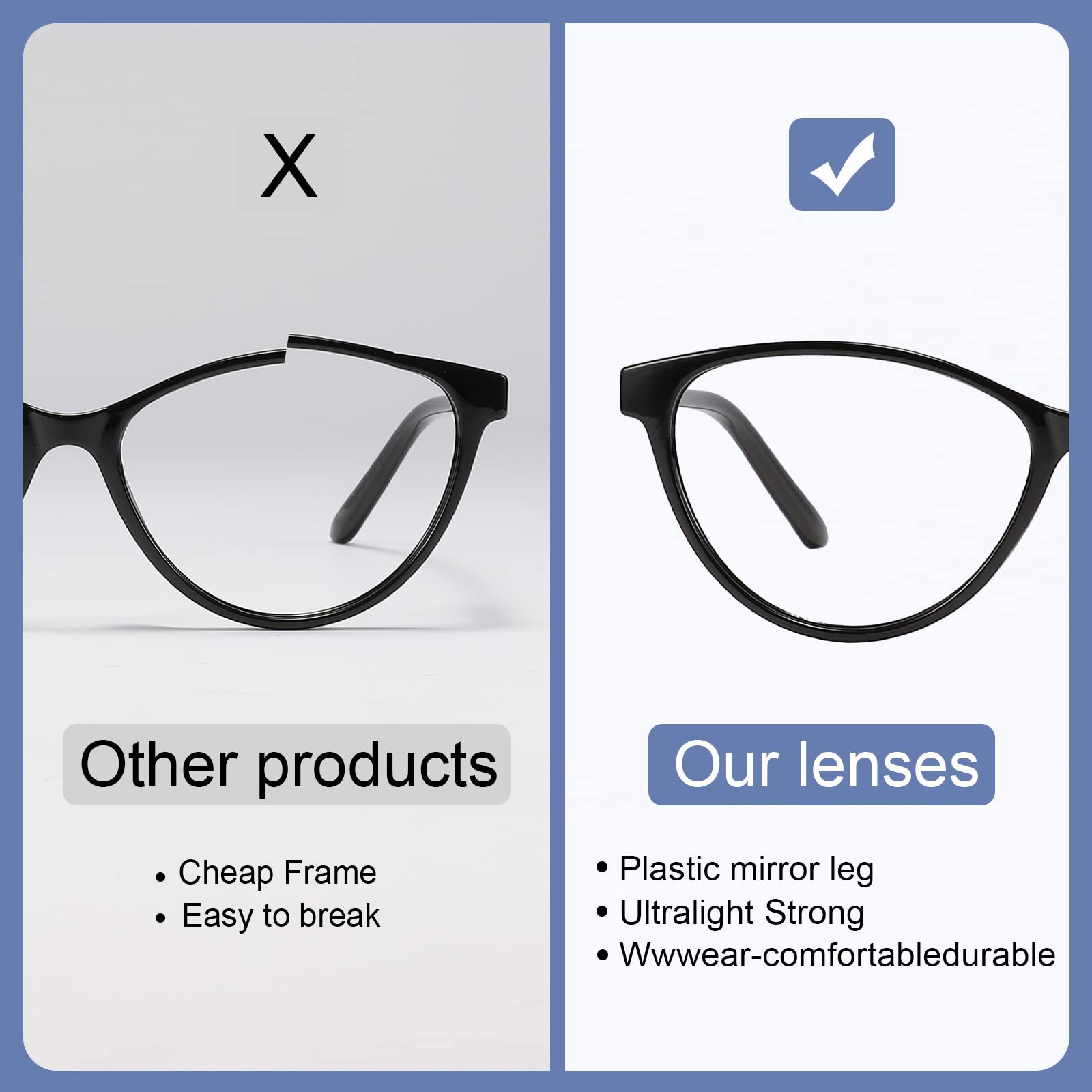 Przene 4 Pack Blue Light Blocking Reading Glasses,Cat Eye Reading Glasses With Spring Hinge Reader For Women/Men.(MIXED COLOR-C1, 2.0)