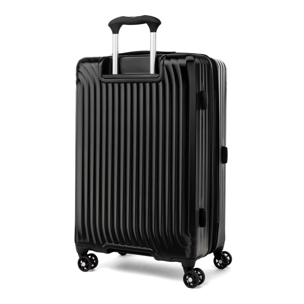 Travelpro Maxlite Air Hardside Expandable Checked Luggage, 8 Spinner Wheels, Lightweight Hard Shell Polycarbonate Suitcase, Black, Checked Medium 25-Inch