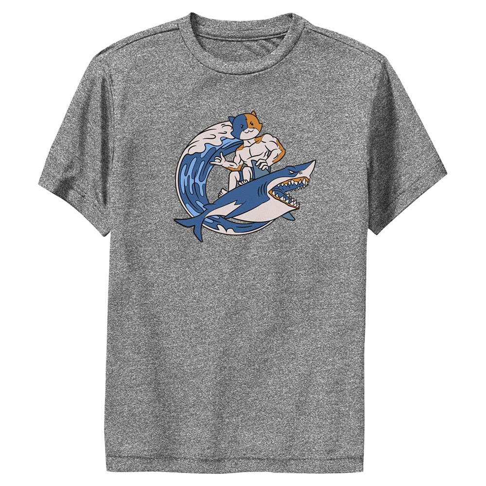 FORTNITE Meowcles Shark Surf Boys Short Sleeve Tee Shirt