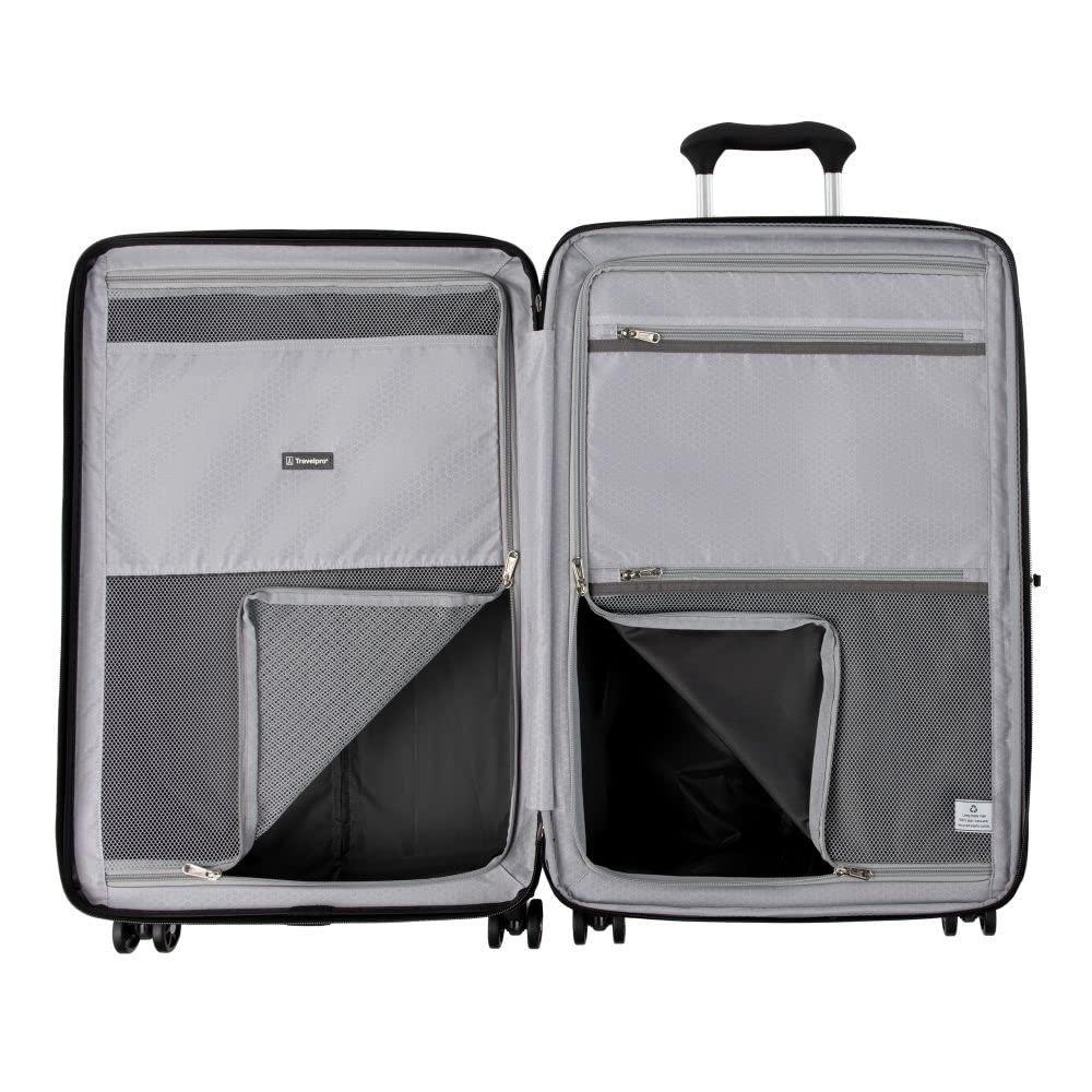 Travelpro Maxlite Air Hardside Expandable Checked Luggage, 8 Spinner Wheels, Lightweight Hard Shell Polycarbonate Suitcase, Black, Checked Medium 25-Inch