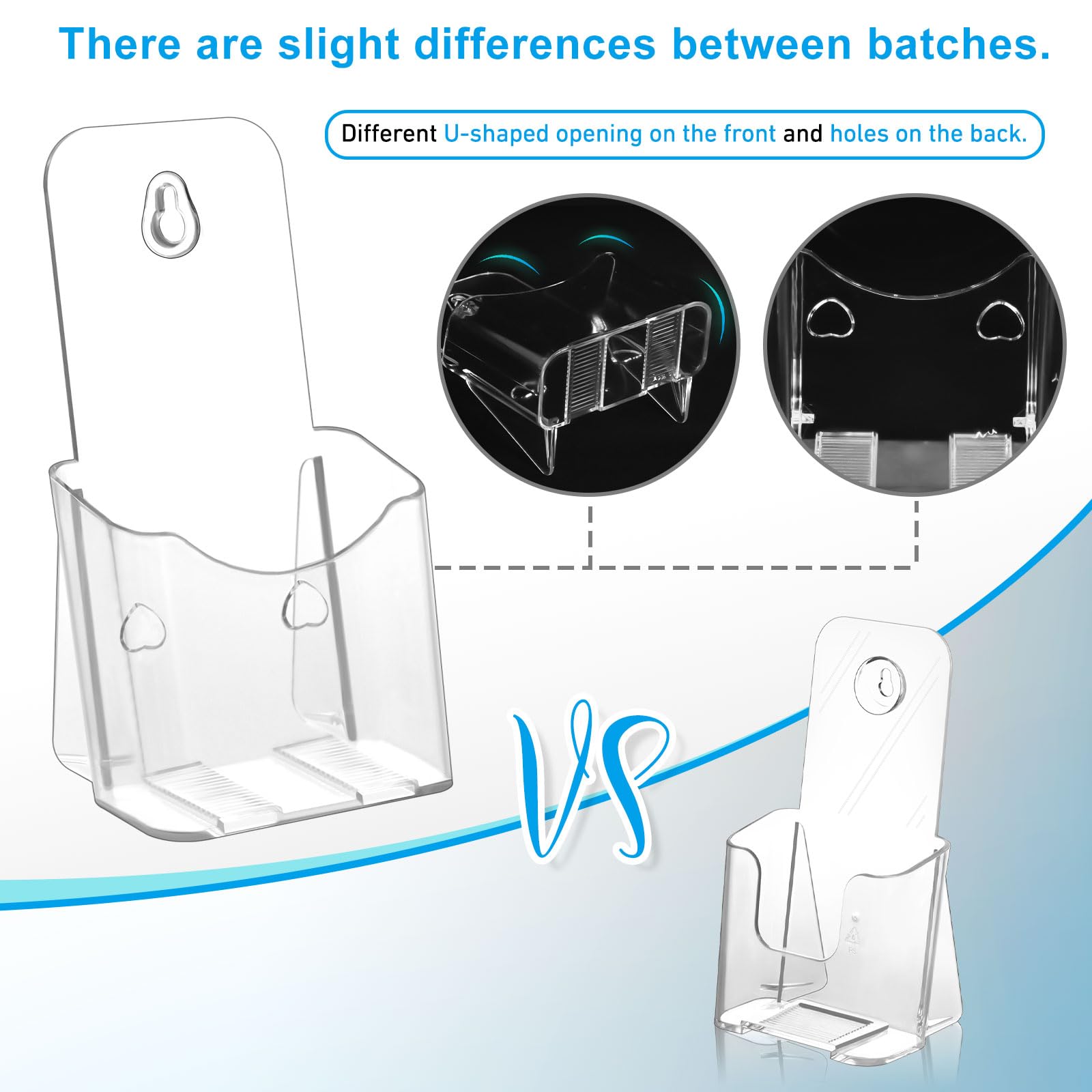 xydstay Acrylic Brochure Holder 4x9 Inches Slant Back Design, Clear Display Stand, Plastic Table Stand Sign Holder,Pamphlet Holder Flyer Holder, Acrylic Display Stand, Acrylic Table Signs Plastic Paper Holder for Office, Home, Store, 2 Pack