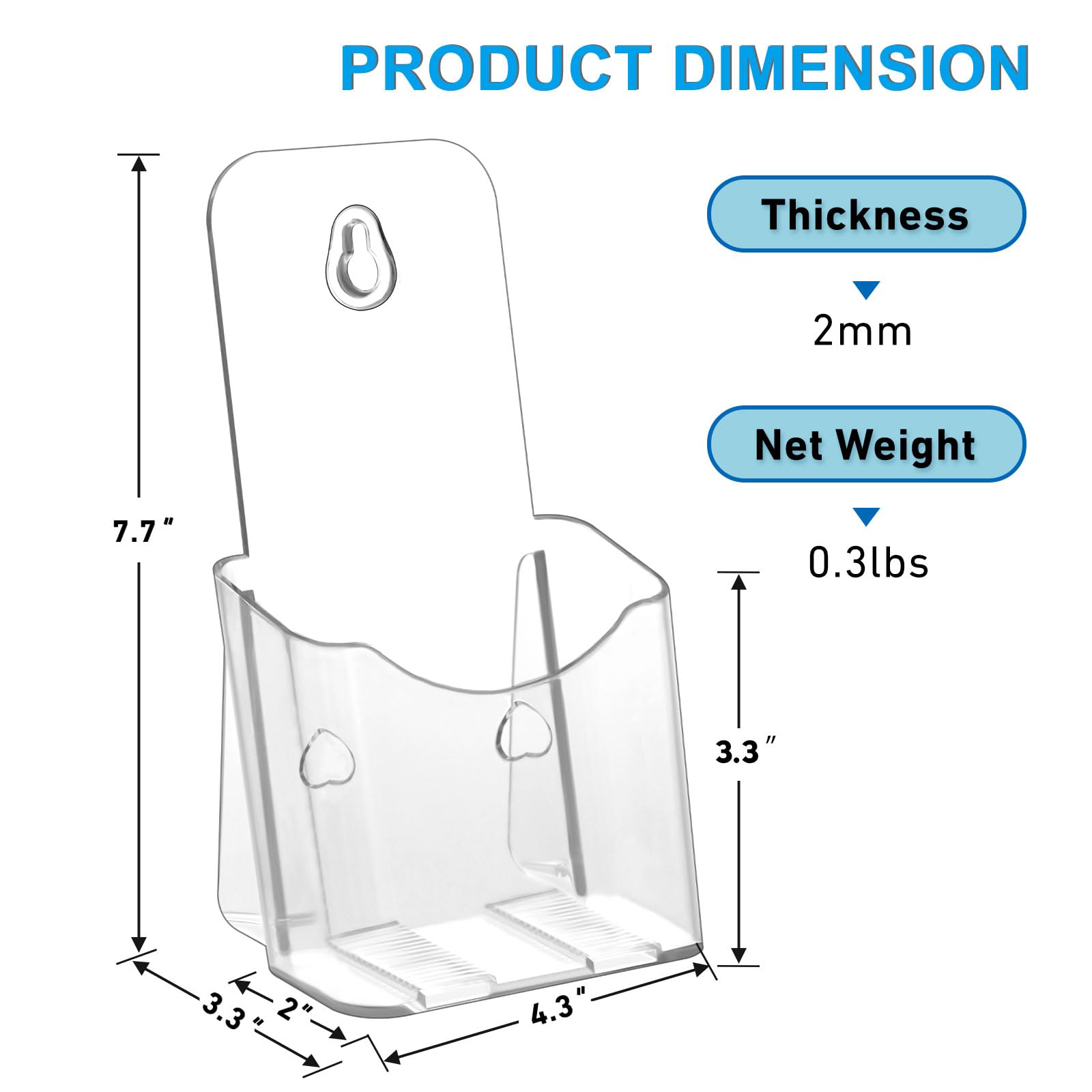 xydstay Acrylic Brochure Holder 4x9 Inches Slant Back Design, Clear Display Stand, Plastic Table Stand Sign Holder,Pamphlet Holder Flyer Holder, Acrylic Display Stand, Acrylic Table Signs Plastic Paper Holder for Office, Home, Store, 2 Pack