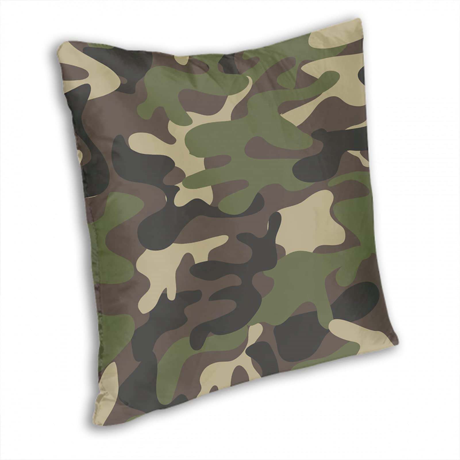 MURUFUL Throw Pillow Covers Beige Camoflauge Pattern Military Woodland Style Classic Camo Brown Army Cotton Linen Cushion Covers Home Decorative Throw Pillowcases 12”×12”for Patio Sofa Couch