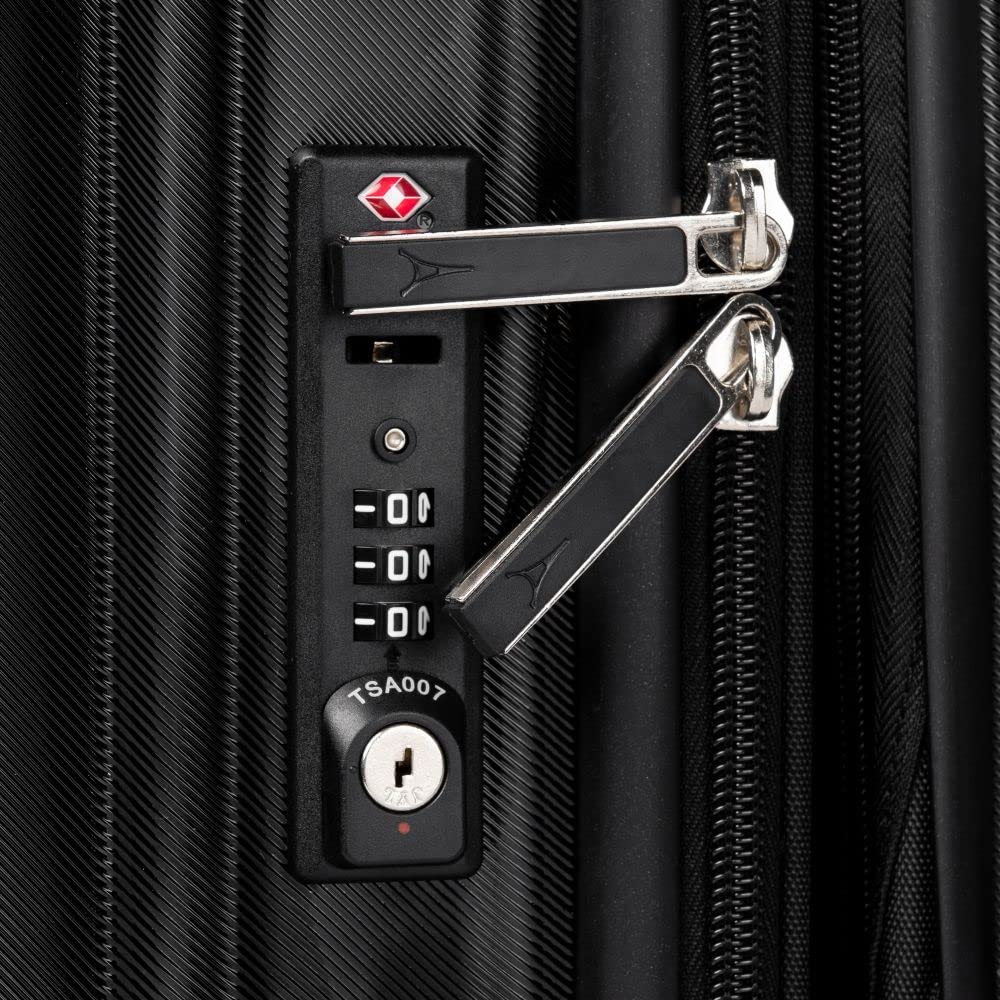 Travelpro Maxlite Air Hardside Expandable Checked Luggage, 8 Spinner Wheels, Lightweight Hard Shell Polycarbonate Suitcase, Black, Checked Medium 25-Inch