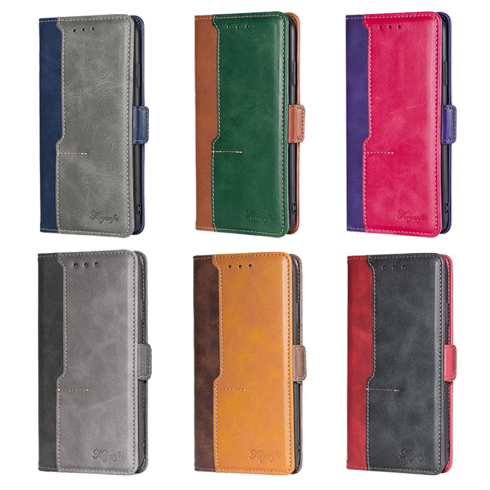 Fansipro Wallet Folio Case for Oppo Reno 2 Z, Premium PU Leather Slim Fit Cover for Reno 2 Z, 2 Card Slots, Friendly Fit, Black & Gray