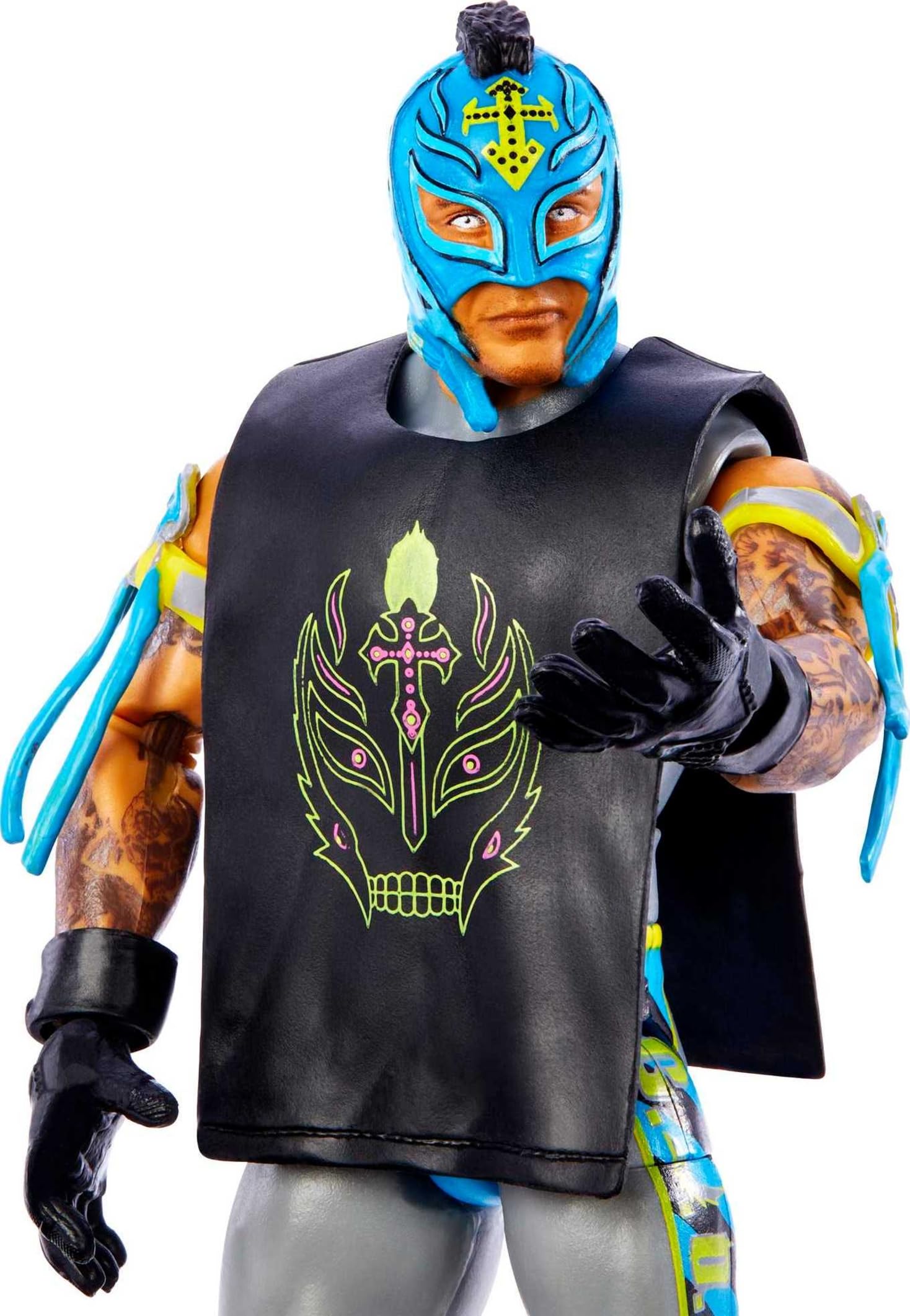 Mattel WWE Elite Collection Top Picks Action Figure & Accessories Set, Rey Mysterio 6-inch Collectible with Articulation & Interchangeable Parts