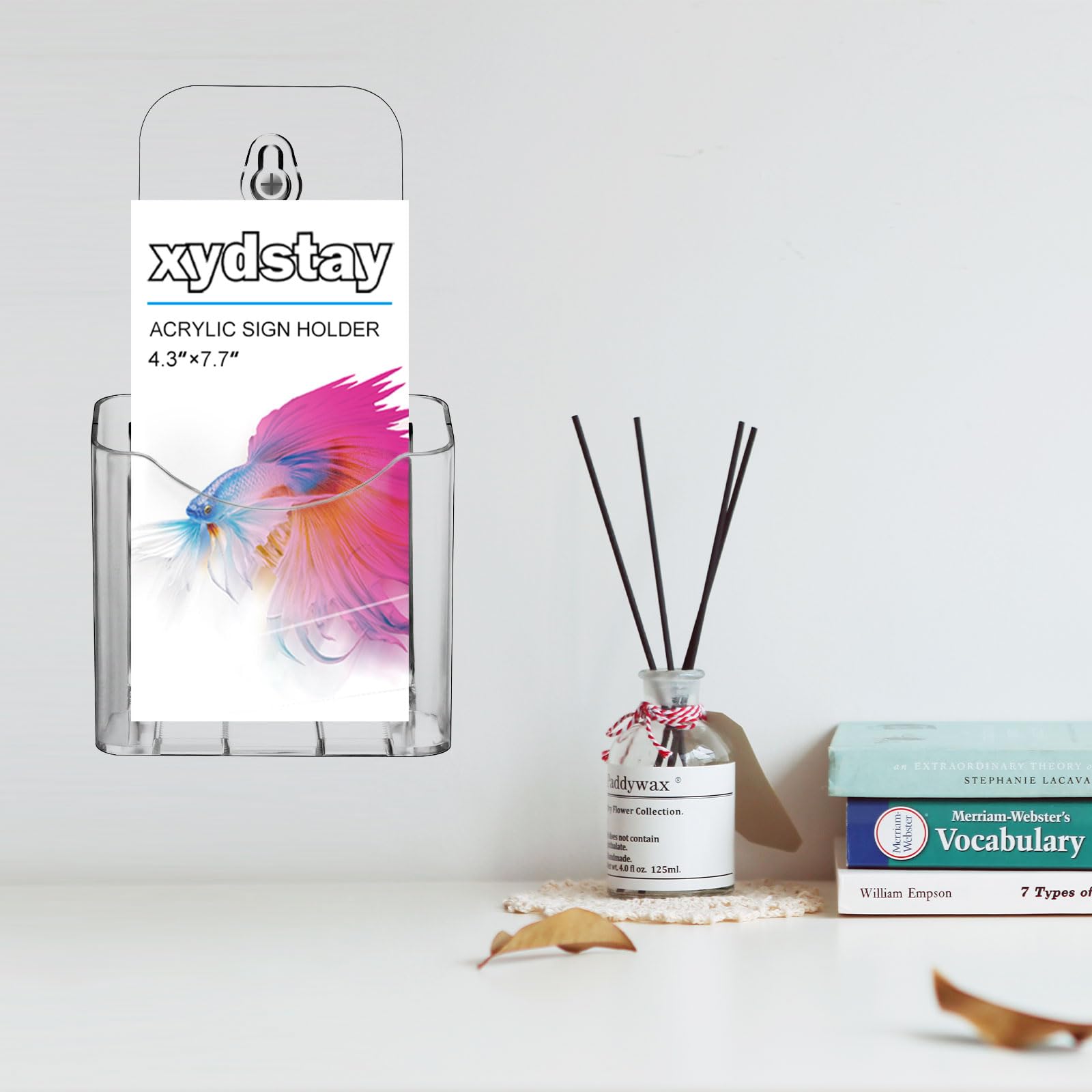 xydstay Acrylic Brochure Holder 4x9 Inches Slant Back Design, Clear Display Stand, Plastic Table Stand Sign Holder,Pamphlet Holder Flyer Holder, Acrylic Display Stand, Acrylic Table Signs Plastic Paper Holder for Office, Home, Store, 2 Pack