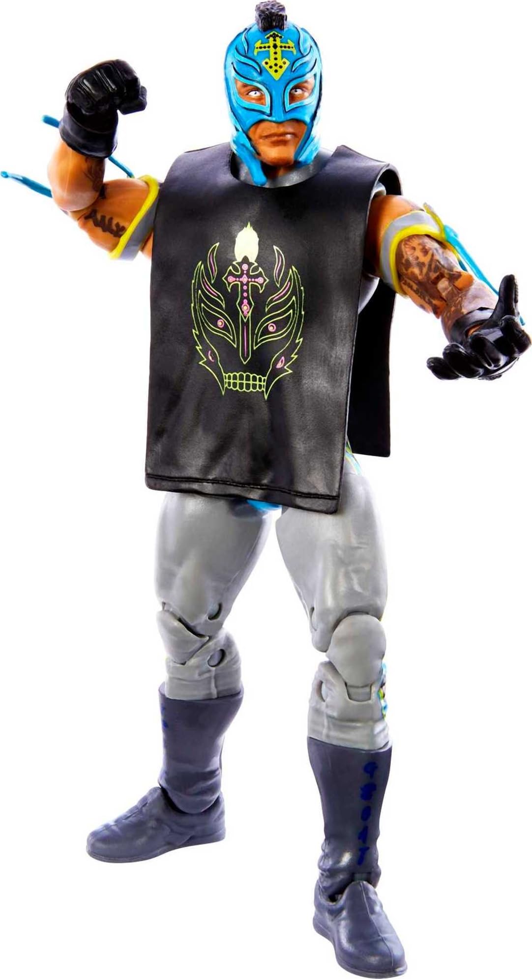 Mattel WWE Elite Collection Top Picks Action Figure & Accessories Set, Rey Mysterio 6-inch Collectible with Articulation & Interchangeable Parts
