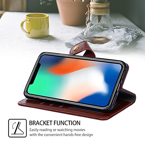 Fansipro Zipper Wallet Folio Case for Oppo Reno 2, Premium PU Leather Slim Fit Cover for Reno 2, 3 Card Slots, 1 Transparent Photo Frame Slot, Well Design, Brown