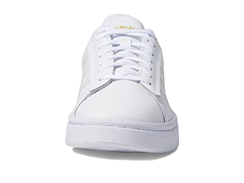 adidas Women's Grand Court Alpha Sneaker, White/White/Gold Metallic, 8.5