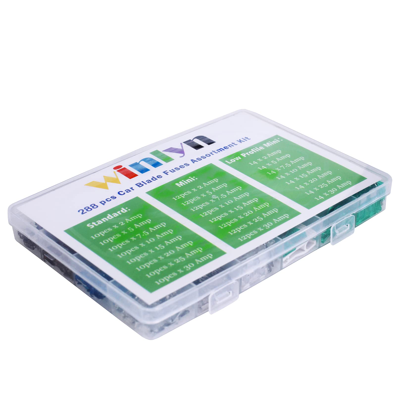 288 Pieces Car Fuses Assortment Kit - Blade Fuses Automotive - Standard & Mini & Low Profile Mini Size (2A/5A/7.5A/10A/15A/ 20A/25A/30AMP/ATC/ATO) Replacement Fuses for Marine, Auto, RV, Boat, Truck