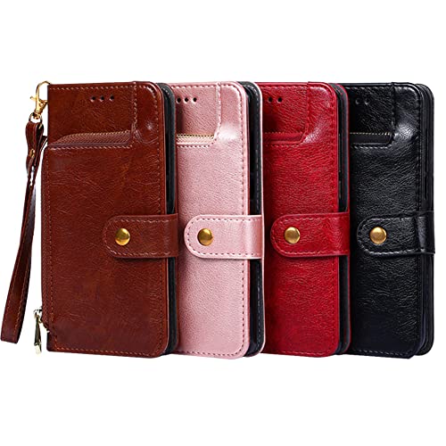 Fansipro Zipper Wallet Folio Case for Oppo Reno 2, Premium PU Leather Slim Fit Cover for Reno 2, 3 Card Slots, 1 Transparent Photo Frame Slot, Well Design, Brown
