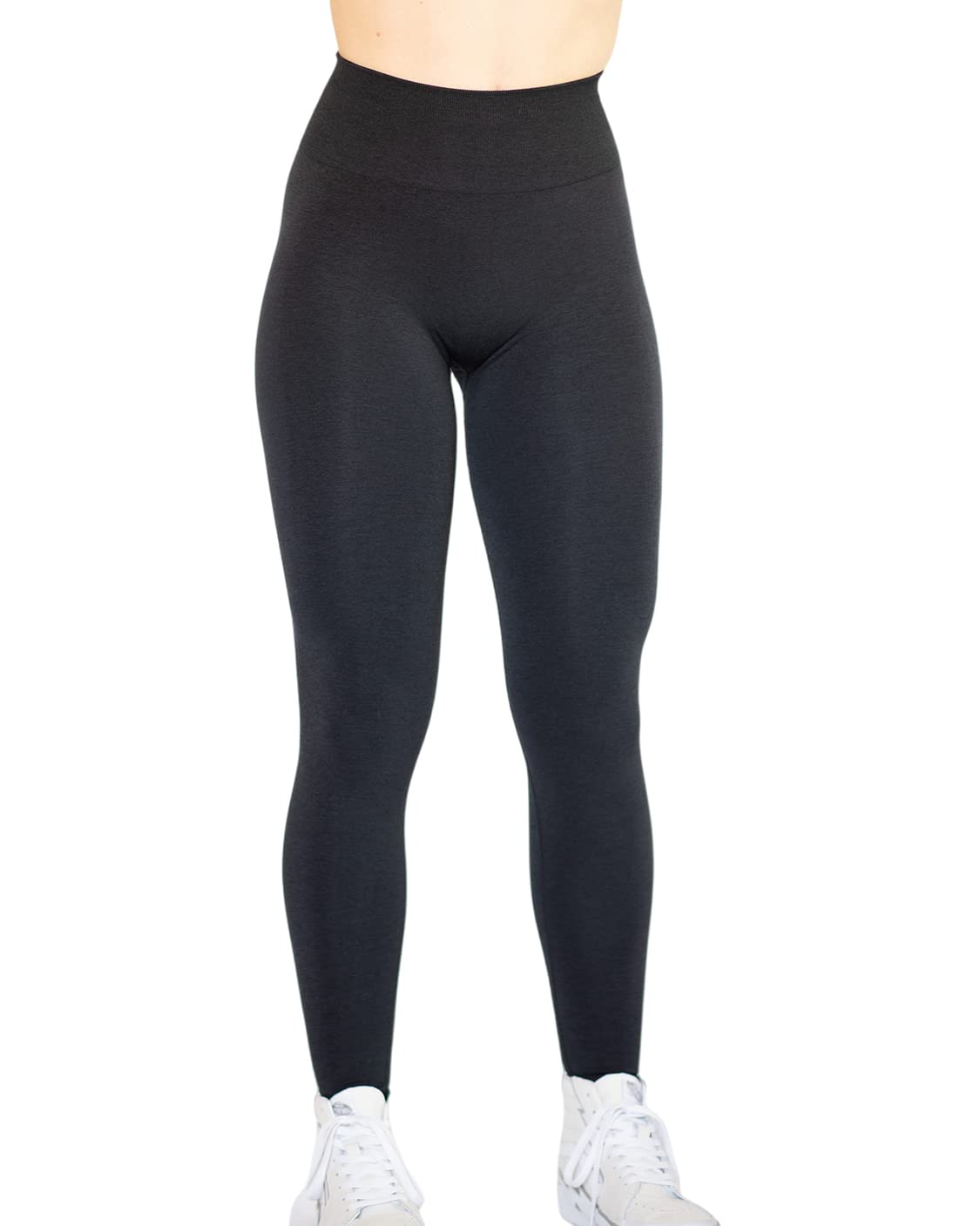 Workout Legging for Women Seamless Scrunch Yoga Pants 7/8 Tummy Control Running for Fitness Sport Active Ankle Legging-25'' (S, Black)