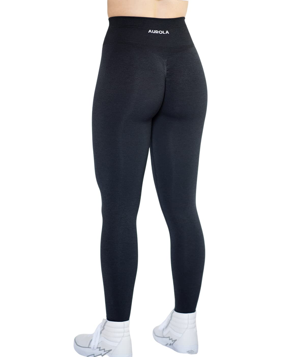 Workout Legging for Women Seamless Scrunch Yoga Pants 7/8 Tummy Control Running for Fitness Sport Active Ankle Legging-25'' (S, Black)