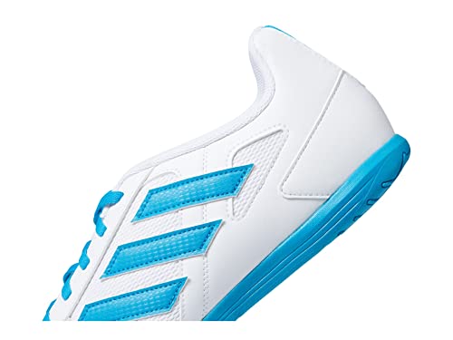 adidas Men's Super Sala 2 Soccer Shoe, White/Bold Aqua/Bold Aqua, 9