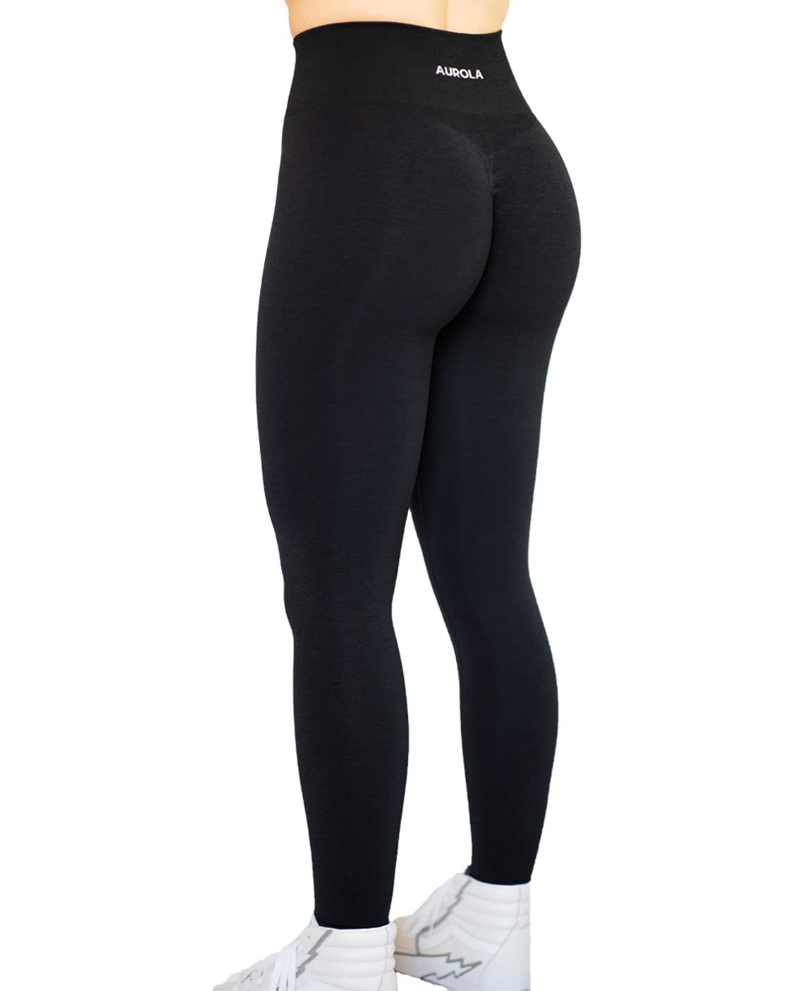 Workout Legging for Women Seamless Scrunch Yoga Pants 7/8 Tummy Control Running for Fitness Sport Active Ankle Legging-25'' (S, Black)
