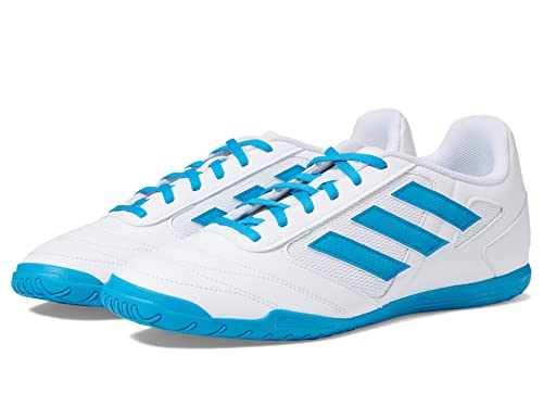 adidas Men's Super Sala 2 Soccer Shoe, White/Bold Aqua/Bold Aqua, 9