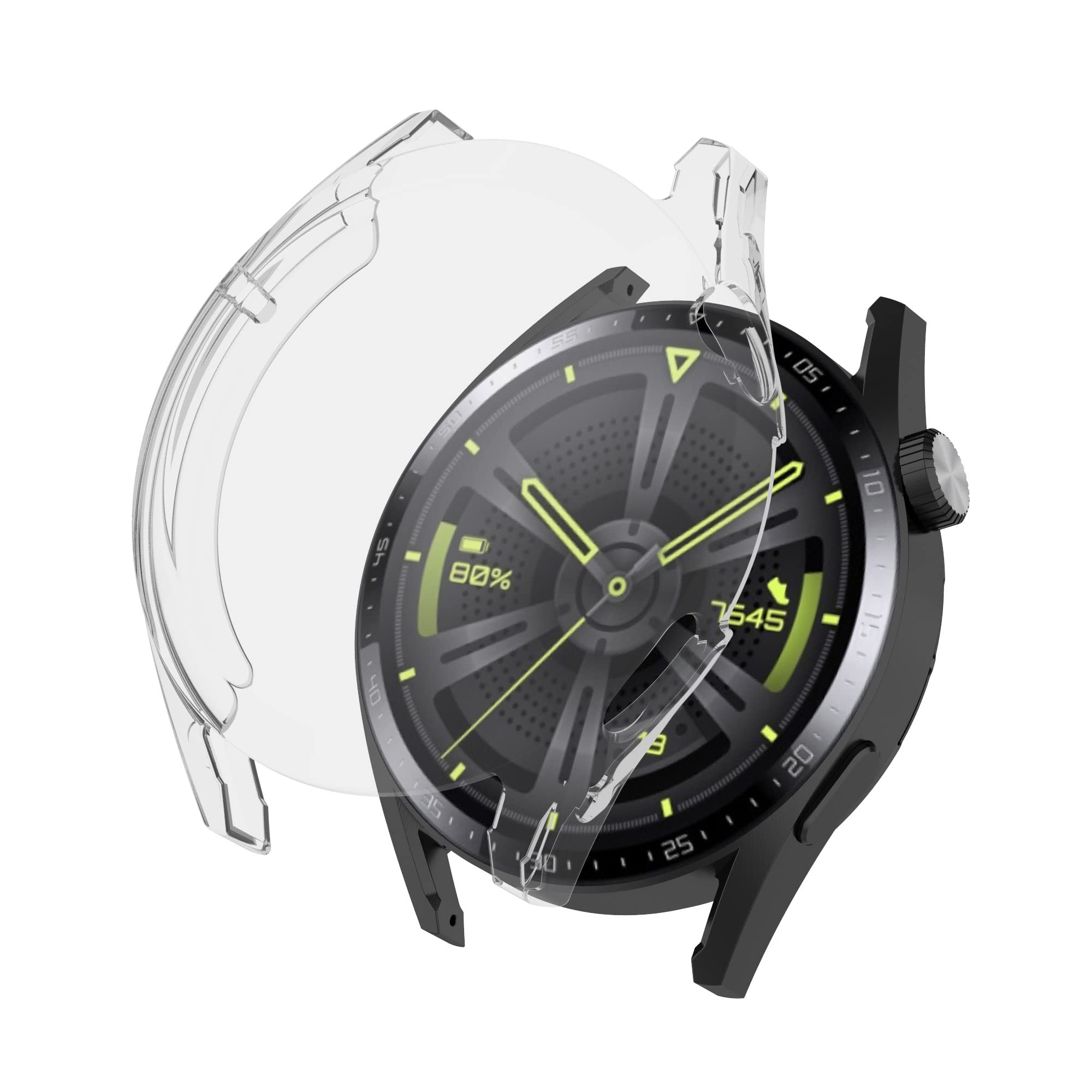 Screen Protector Cases Compatible with Huawei Watch GT3 Soft TPU Case Smartwatch Accessories TenCloud Covers Scratched Resistant Full Protective Cover for Watch GT 3 (46mm, 6Colors)