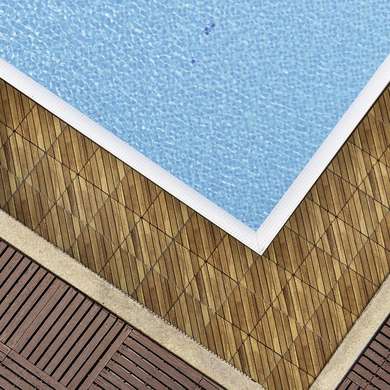 Interlocking Deck Tile (Pack of 10, 12"x12") Acacia Hardwood Deck Tile, Interlocking Patio Tile in Solid Acacia Wooden Oiled Finish Waterproof all Weather Perfect for Indoor Outdoor(Golden Teak Color)