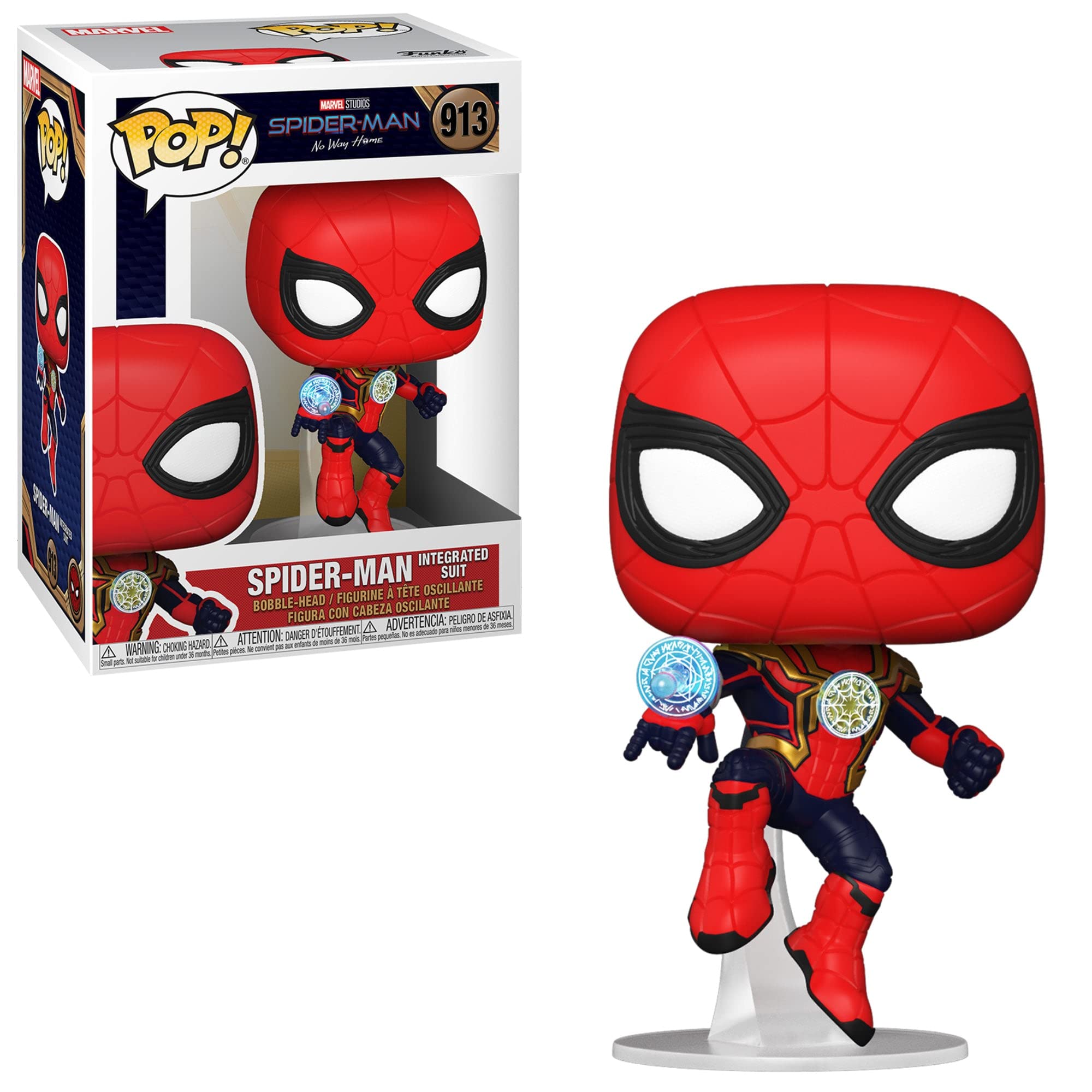 Spider-Man Marvel No Way Home in Integrated Suit Funko Pop! Vinyl Figure (Bundled with Compatible Pop Box Protector Case)