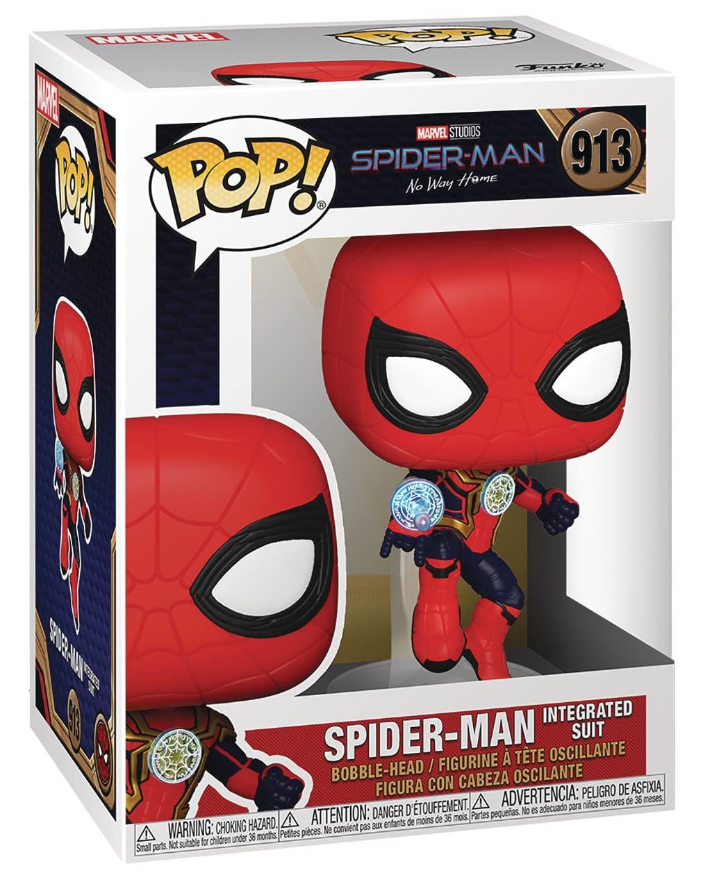 Spider-Man Marvel No Way Home in Integrated Suit Funko Pop! Vinyl Figure (Bundled with Compatible Pop Box Protector Case)