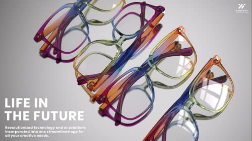 DTIUGUTAE Blue Light Blocking Glasses for Women Men Anti Glare Reduce Eyeglasses Computer Oversized(Rainbow)