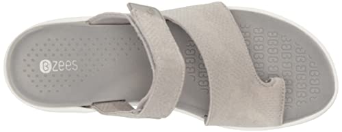 BZees Womens Carry On Slide Sandal Silver Smoke Camo Print 7.5 M