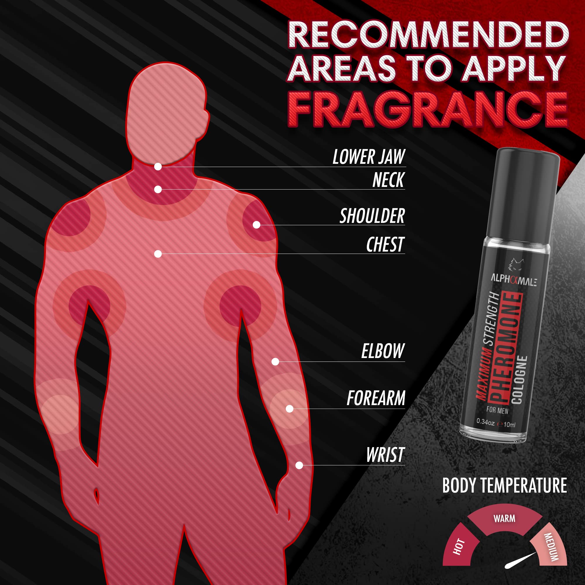 AlphaMale Pheromone Cologne For Men - Extra Strength Pure Pheromone Perfume Oil - Amplified Men's Cologne With Pheromones - 0.34 oz (10 mL)