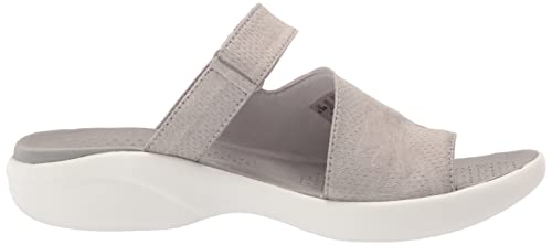 BZees Womens Carry On Slide Sandal Silver Smoke Camo Print 7.5 M