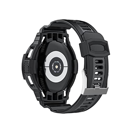 VeveXiao Rugged Case Band for Samsung Galaxy Watch 4 Classic 46mm Band with Bumper Accessories, Galaxy Watch 4 Classic 42mm Replacement Strap for Men Women, Galaxy Watch 4 Classic 46mm, black