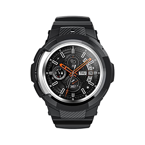VeveXiao Rugged Case Band for Samsung Galaxy Watch 4 Classic 46mm Band with Bumper Accessories, Galaxy Watch 4 Classic 42mm Replacement Strap for Men Women, Galaxy Watch 4 Classic 46mm, black