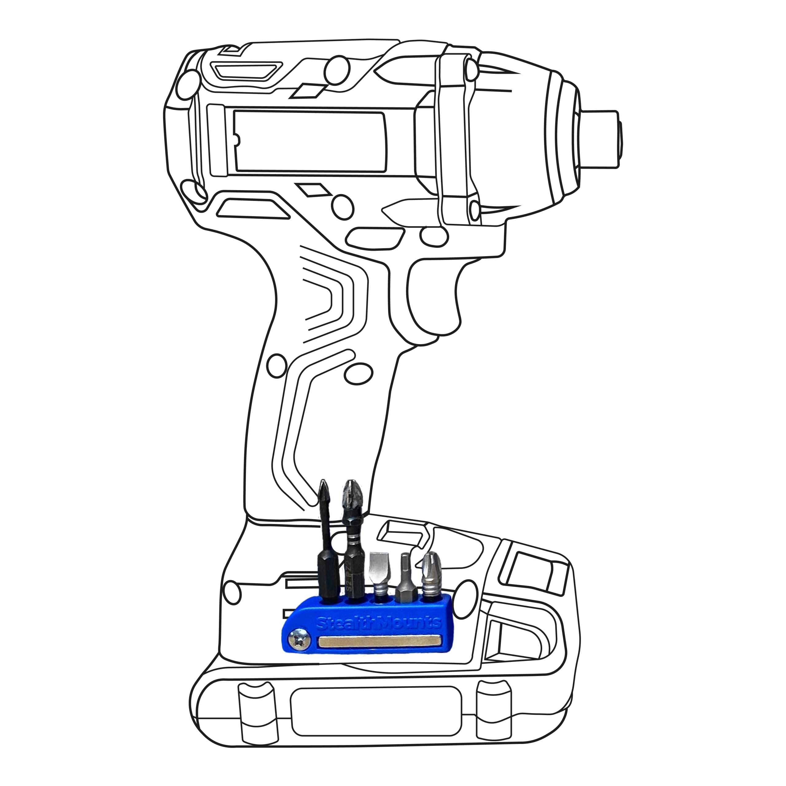 StealthMounts Magnetic Bit Holder for Kobalt (2 Pack) - Blue | Made in UK