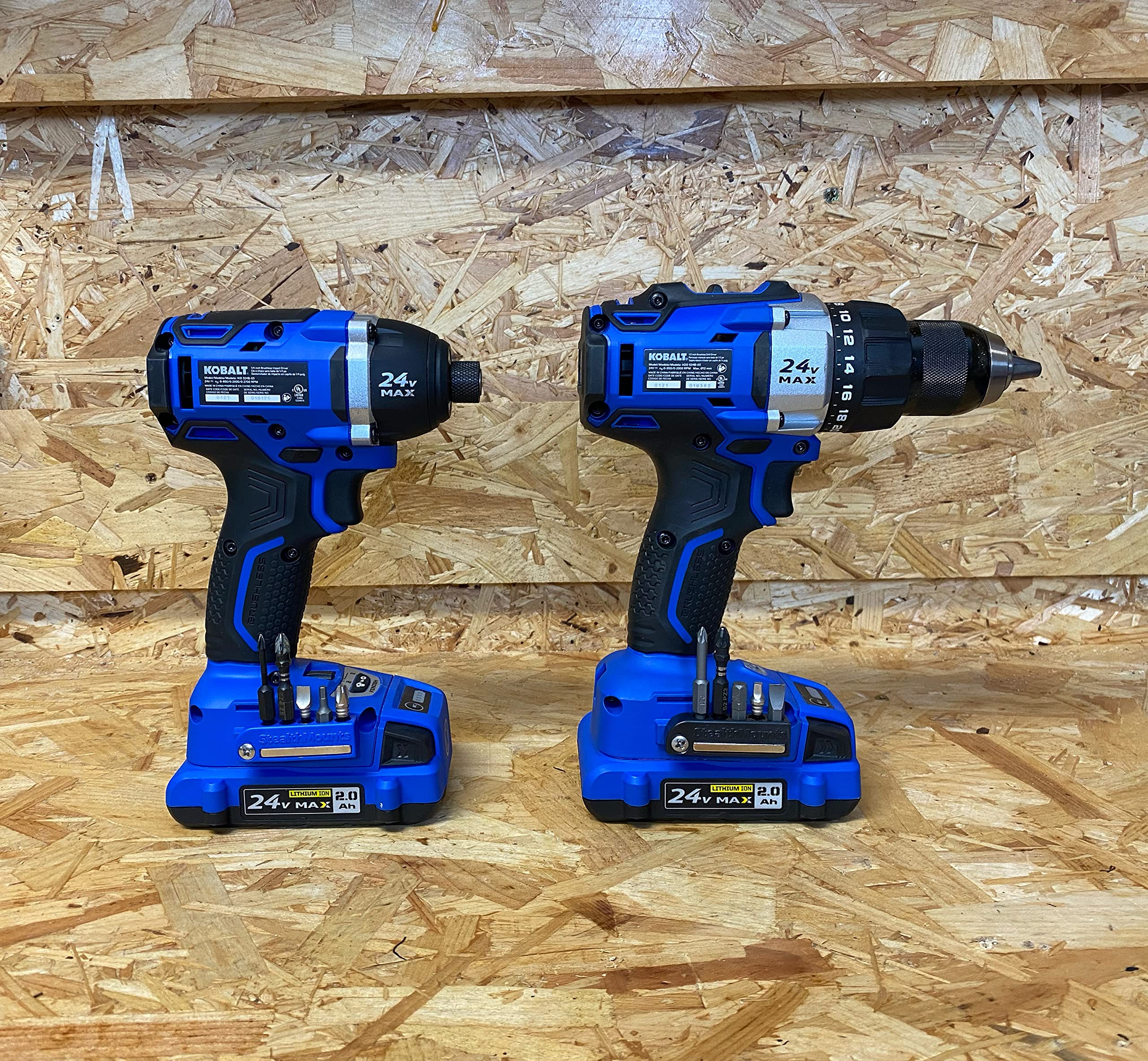 StealthMounts Magnetic Bit Holder for Kobalt (2 Pack) - Blue | Made in UK