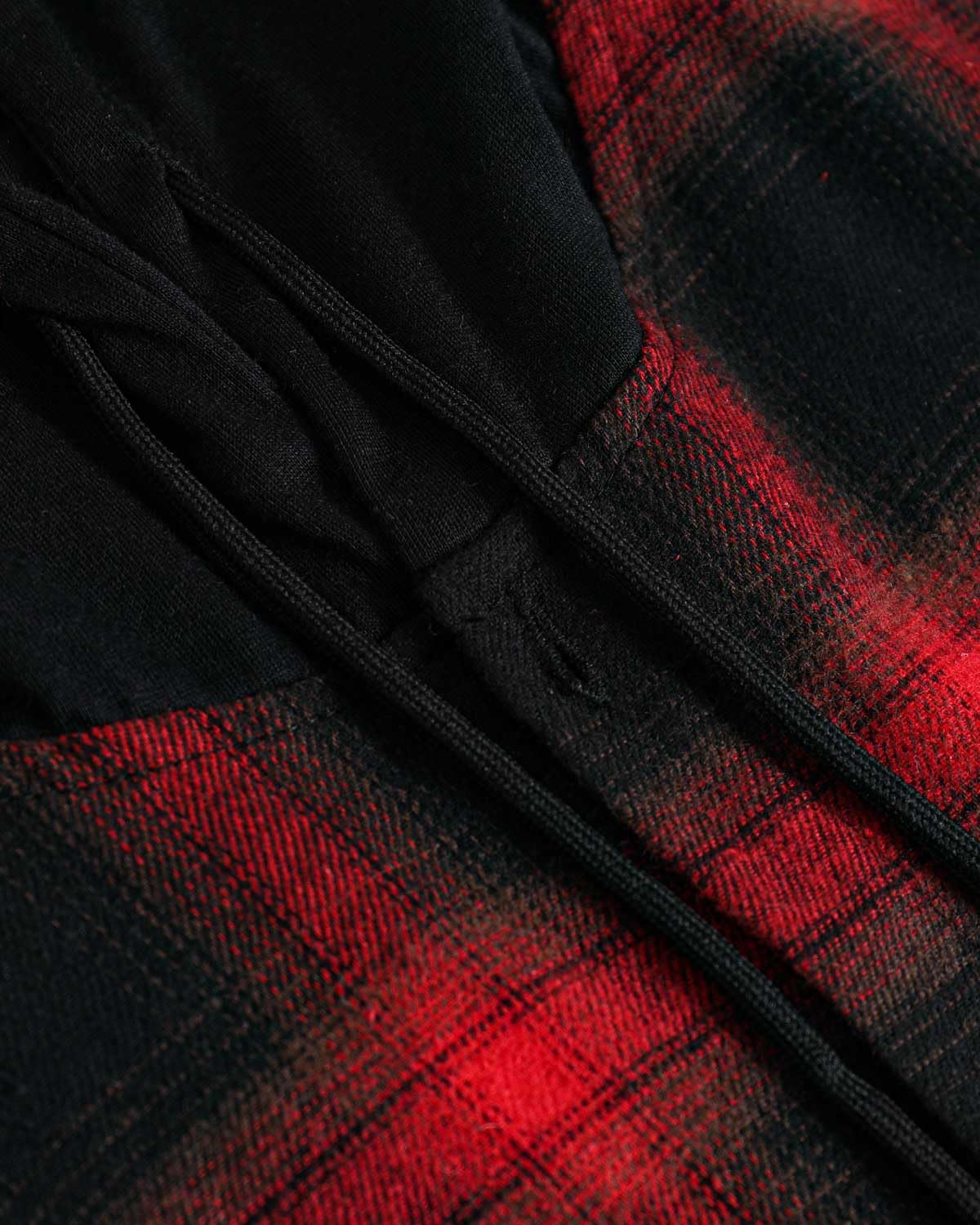 Mens Hooded Flannel Plaid Button Shirt Lightweight Long Sleeve Shirt Jackets with Hood Red Black