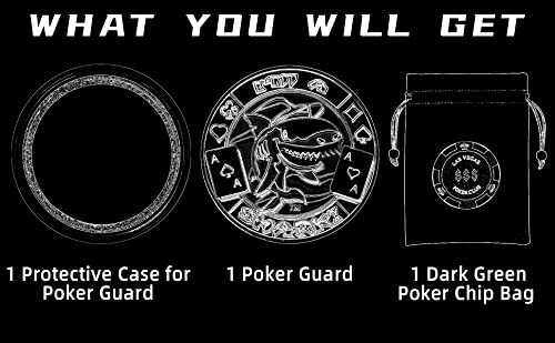 Poker Guard, Weights for Poker, Poker Gifts for Men, Poker Card Protector, Poker Accessories, Poker Chips with Plastic Case (Lucky Horseshoe)