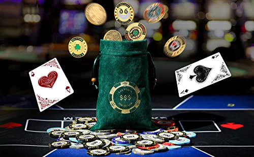Poker Guard, Weights for Poker, Poker Gifts for Men, Poker Card Protector, Poker Accessories, Poker Chips with Plastic Case (Lucky Horseshoe)