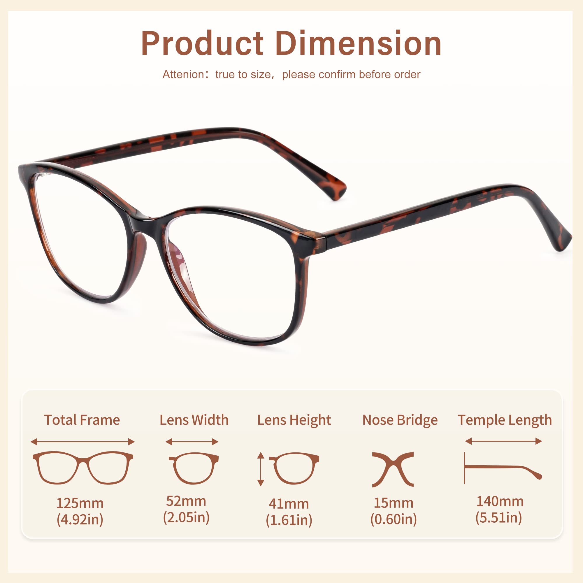 Madison Avenue Blue Light Blocking Glasses Anti Eyestrain UV Glare Blue Light Glasses for Women TV Phone Computer Gaming Eyeglasses (Demi)