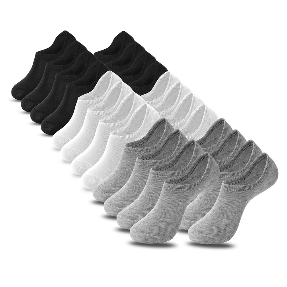 Lngwioo 12 Pairs No Show Socks Men Women Cotton Socks Low Cut Socks No Show Socks Bulk Liner Socks (Multi)