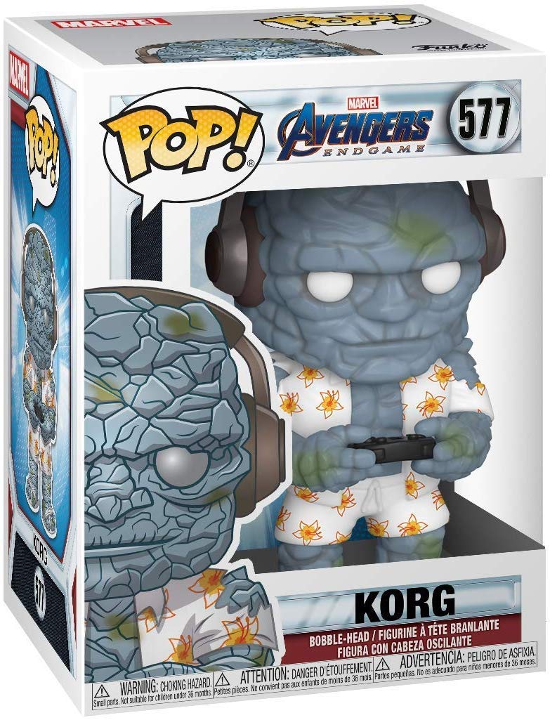 POP Marvel: Avengers Endgame - Gamer Korg Funko Pop! Vinyl Figure (Bundled with Compatible Pop Box Protector Case) Multicolor 3.75 inches