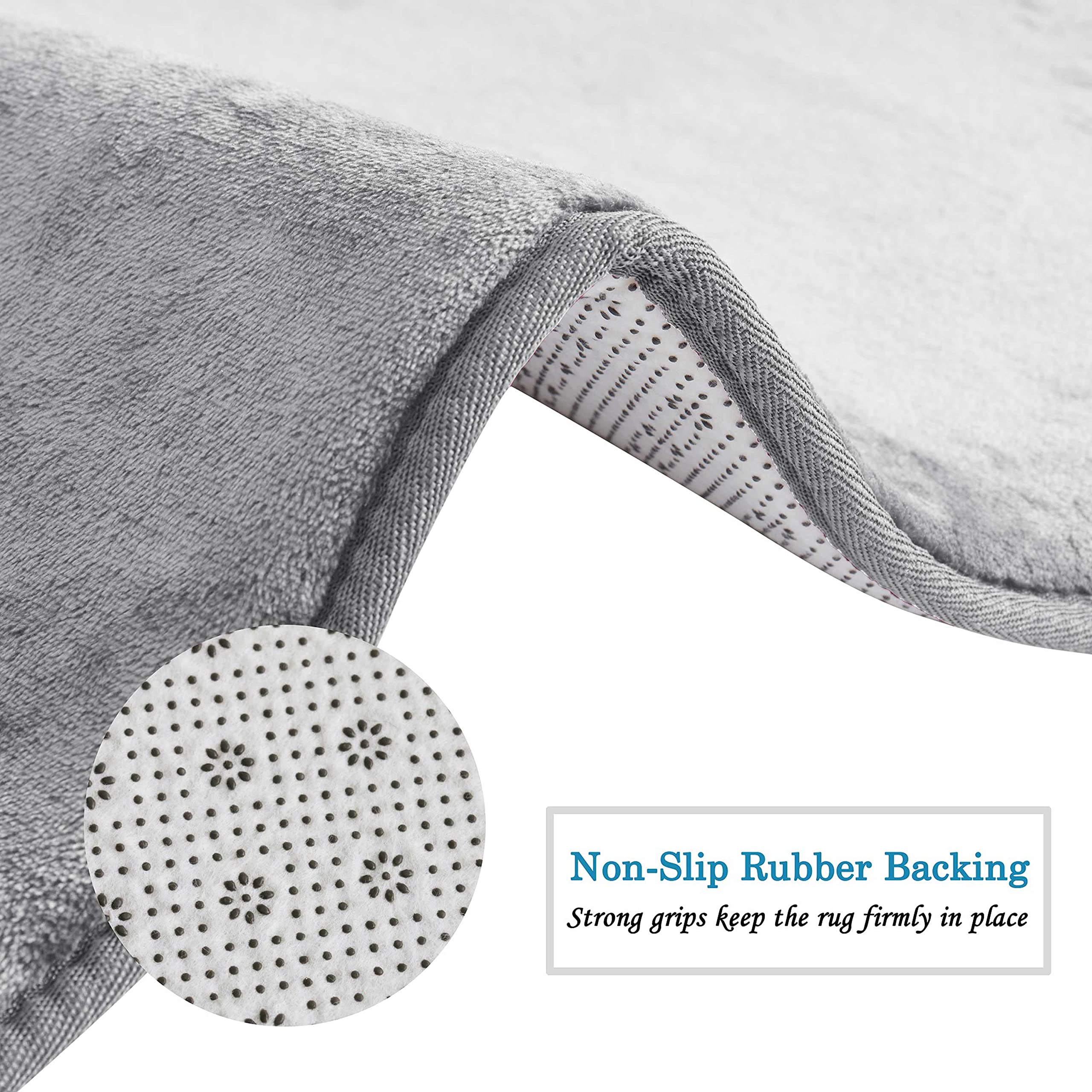 Sweet Home Collection Bathroom Rugs Memory Foam Bath or Shower Mat Slip Resistant Extra Absorbent Soft Fluffy Non Skid Rectangle, 24" X 48", Gray