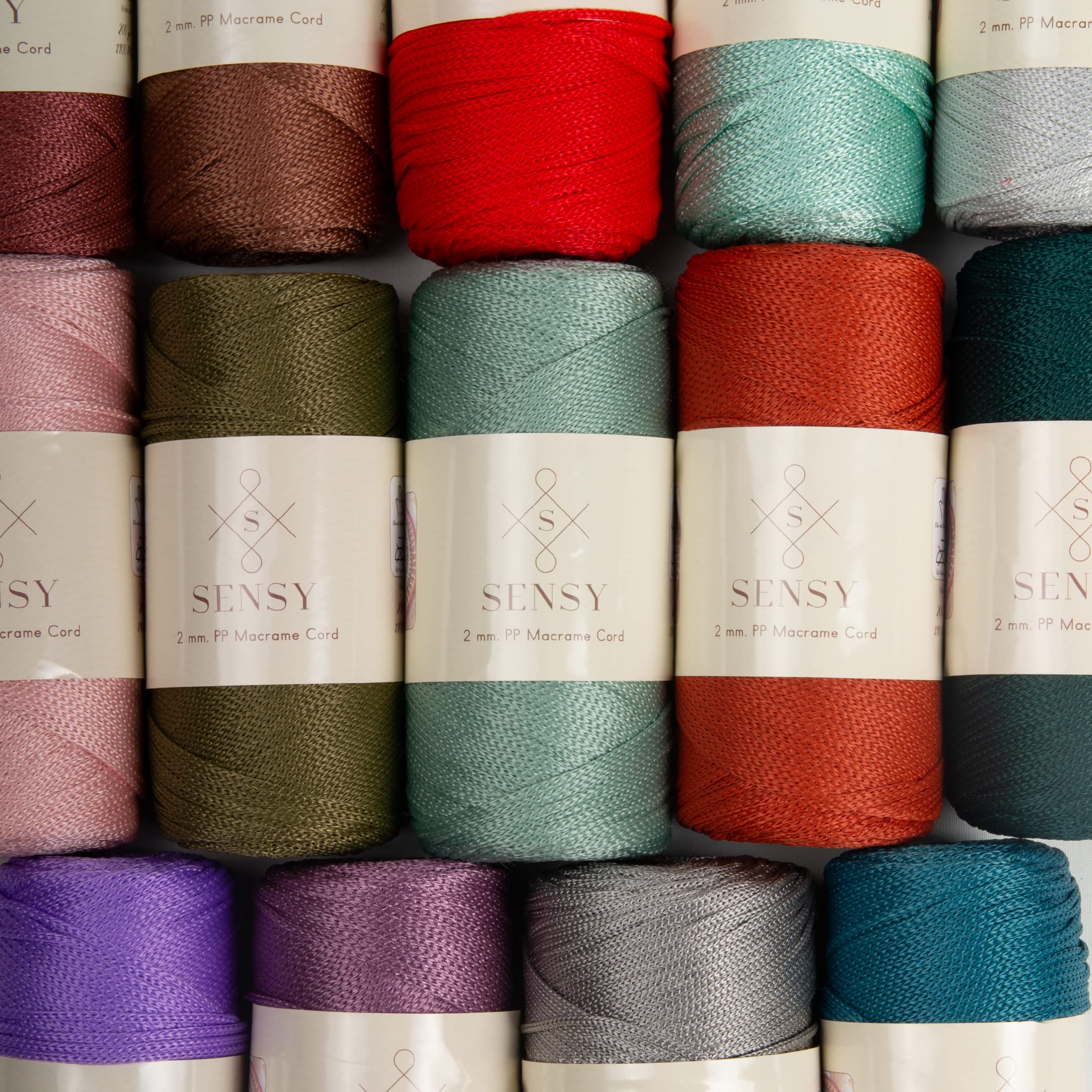 Sensy Premium 2mm 251 Yards Polyester Rope 100% Polypropylene Cord Macrame Cord 2mm Crochet Bag Cord Macrame Rope Crochet Thread Gift for Knitter (Mink)