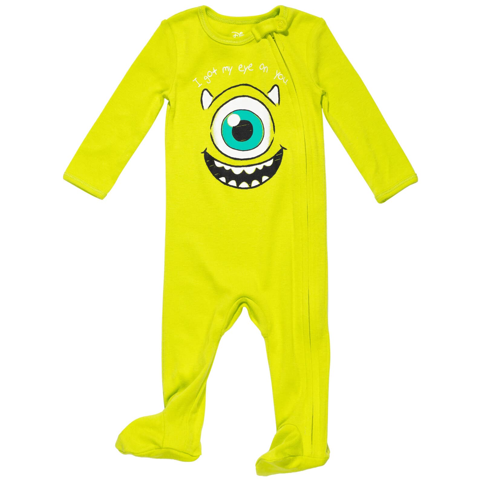 Disney Pixar Monsters Inc. Mike Sully Newborn Baby Boys 2 Pack Zip Up Snap Cosplay Sleep N' Plays 3-6 Months