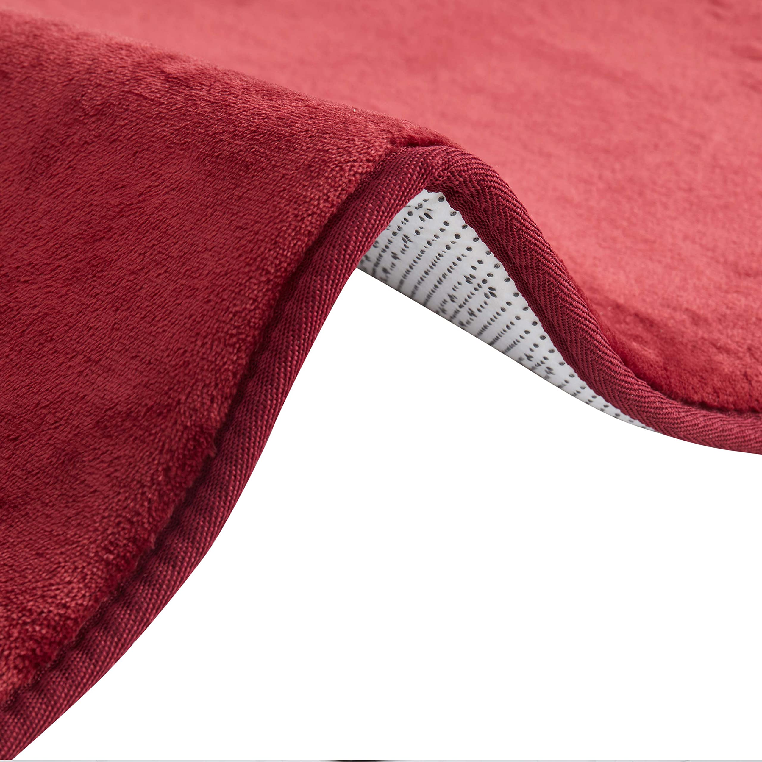 Sweet Home Collection Bathroom Rugs Memory Foam Bath or Shower Mat Slip Resistant Extra Absorbent Soft Fluffy Non Skid Rectangle, 2 Piece Set, Burgundy Red