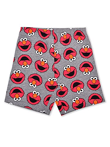 Sesame Street Elmo, Cookie Monster and Oscar Boys T-Shirt and Short Pants Set for Infant and Toddlers – White/Orange/Grey